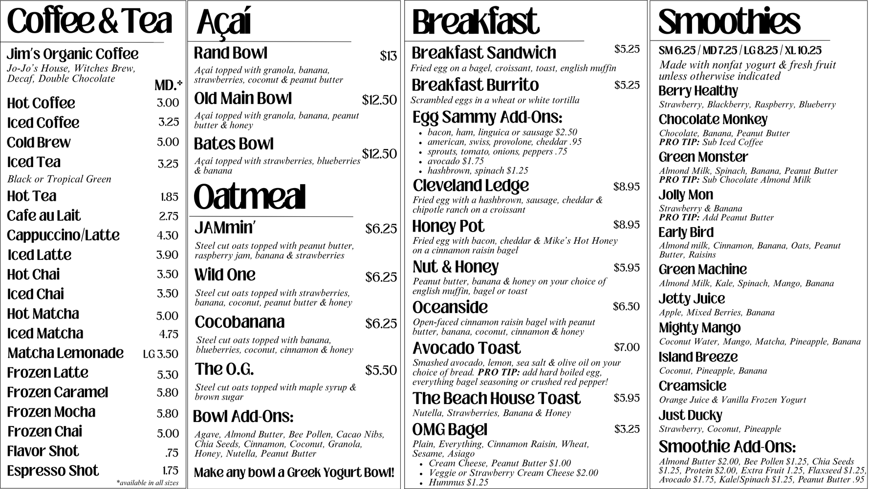 Menus – Daily Brew Coffee House & Lounge