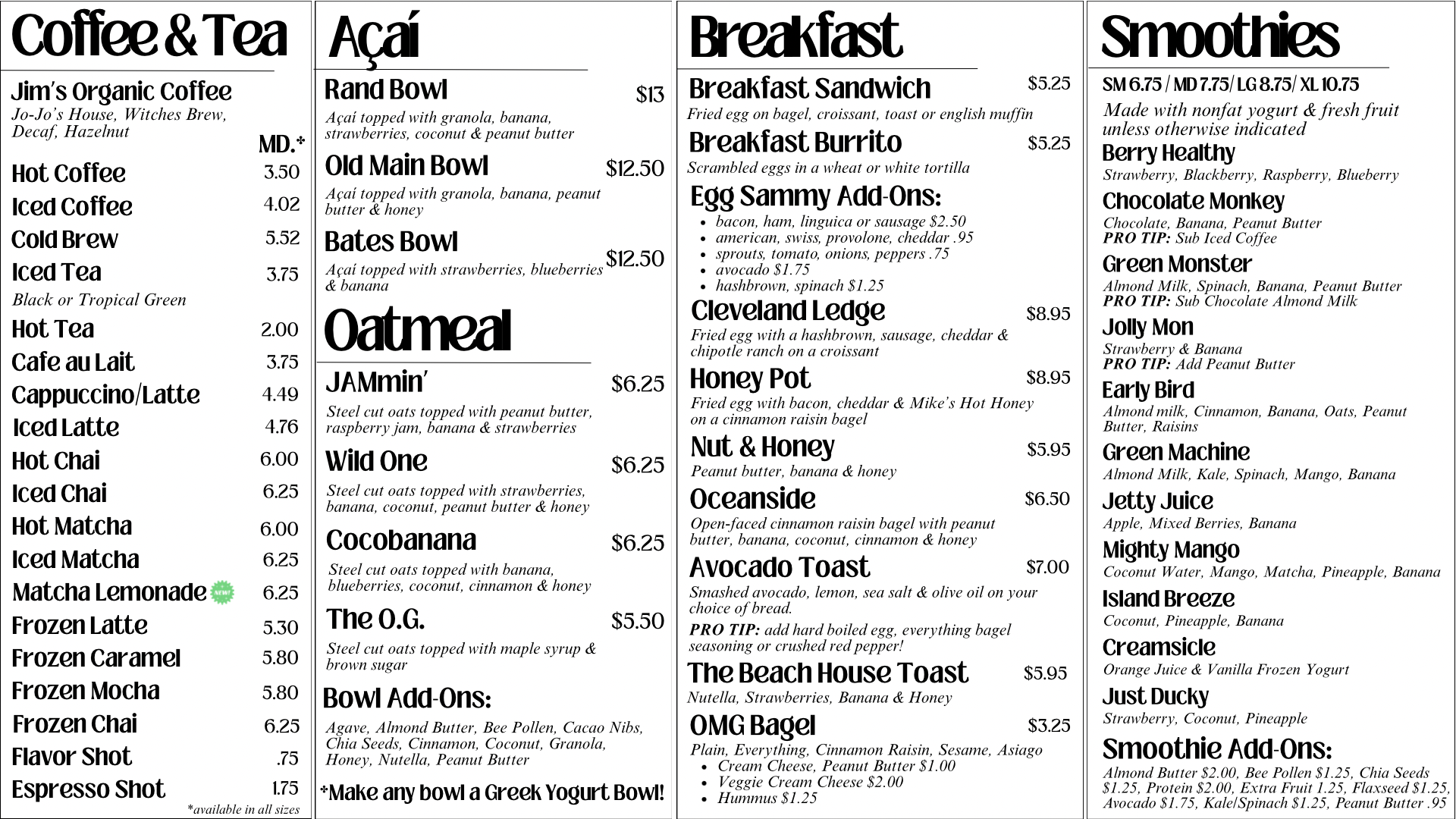Menus – Daily Brew Coffee House & Lounge