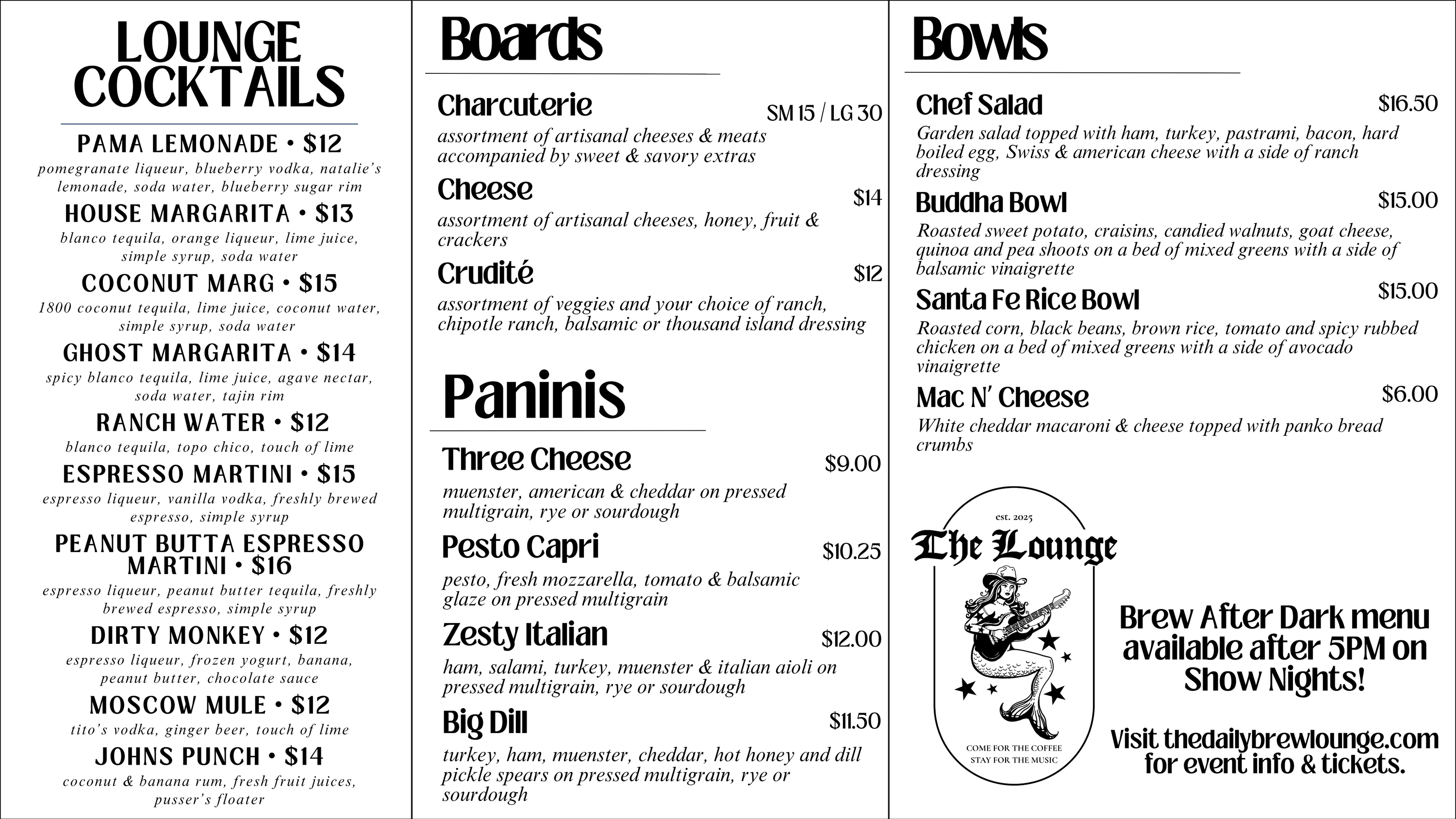 Menus – Daily Brew Coffee House & Lounge